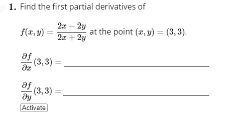 Solved 1. Find the first partial derivatives of | Chegg.com