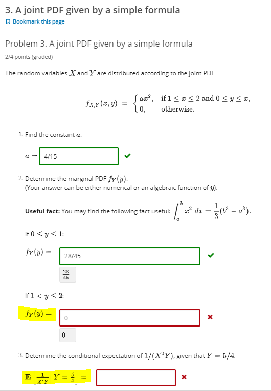 Solved 3. A joint PDF given by a simple formula A Bookmark | Chegg.com