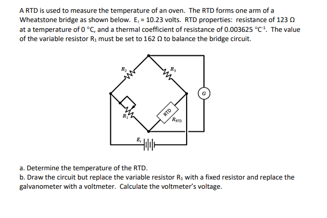 Solved A RTD is used to measure the temperature of an oven. | Chegg.com