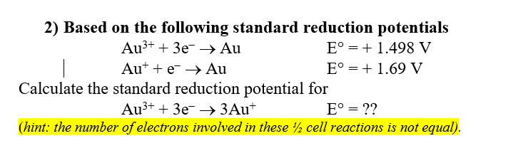 Solved 2) Based on the following standard reduction | Chegg.com