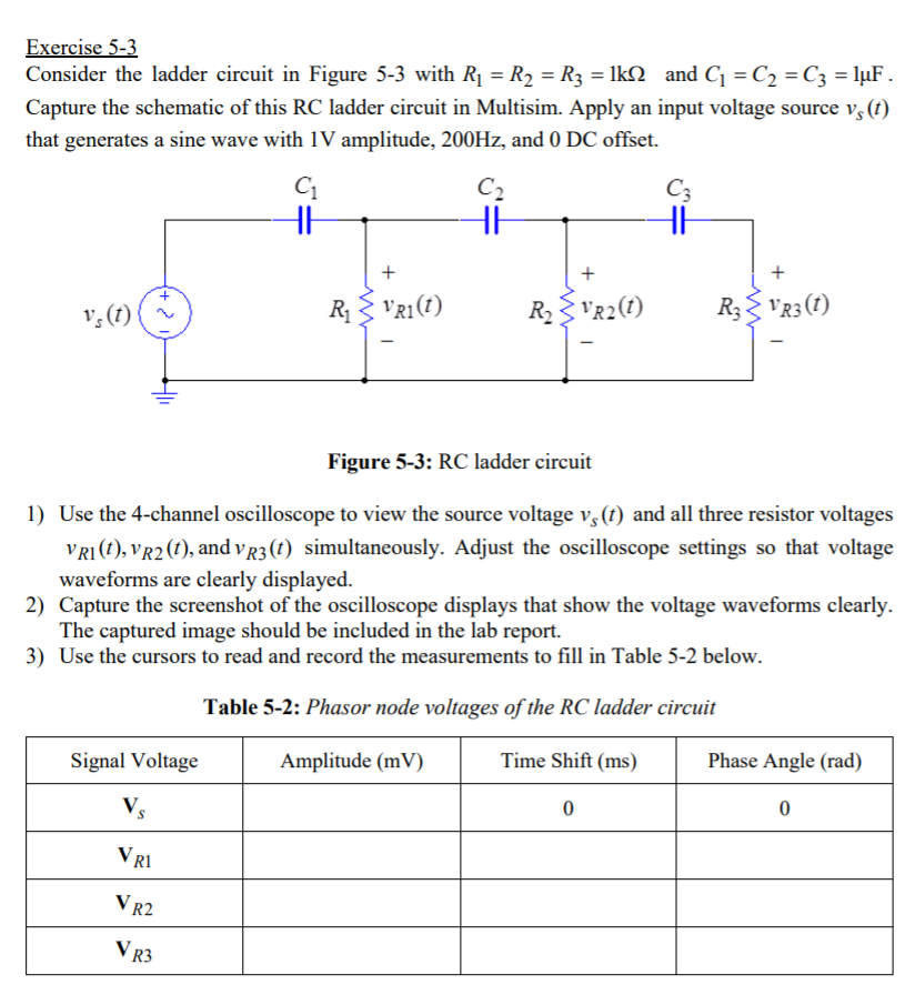 Solved Exercise 5-3 Consider the ladder circuit in Figure | Chegg.com
