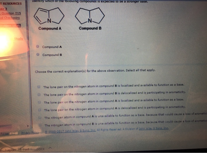 Solved Identify which of the following compounds is | Chegg.com