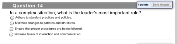 Solved In a complex situation, what is the leader's most | Chegg.com