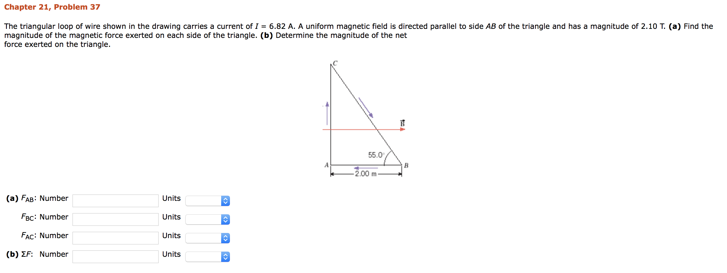 Solved Chapter 21, Problem 37 The triangular loop of wire | Chegg.com