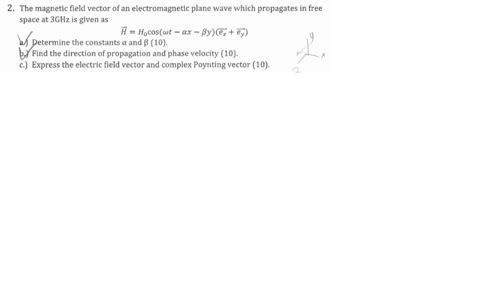 Solved 2. The magnetic field vector of an electromagnetic | Chegg.com