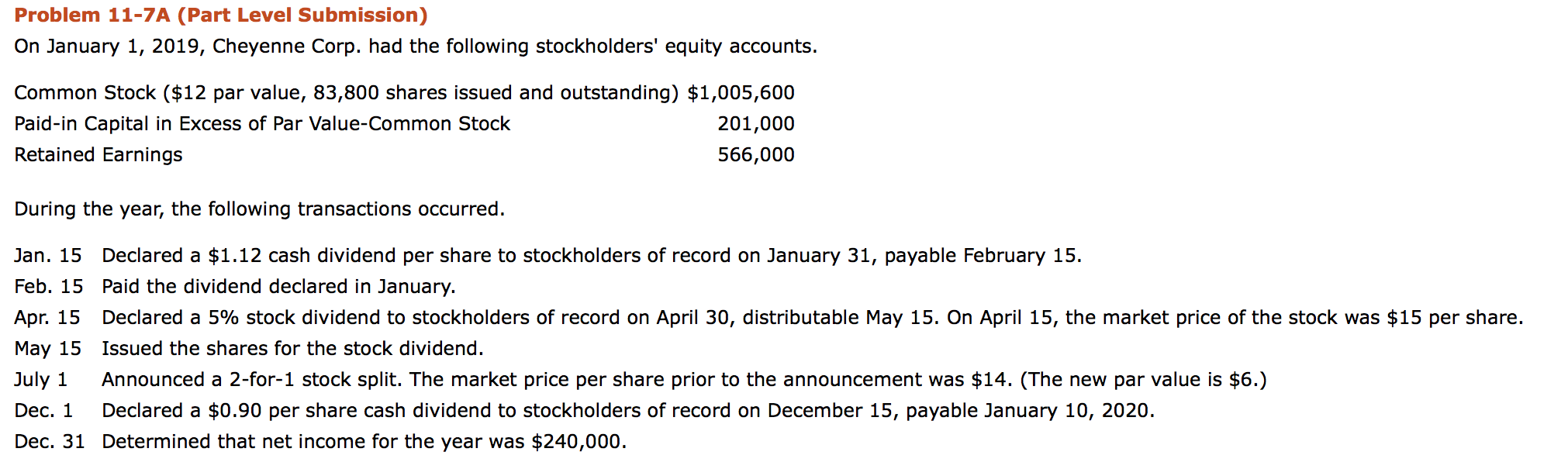 Solved Problem 11-7A (Part Level Submission) On January 1, | Chegg.com