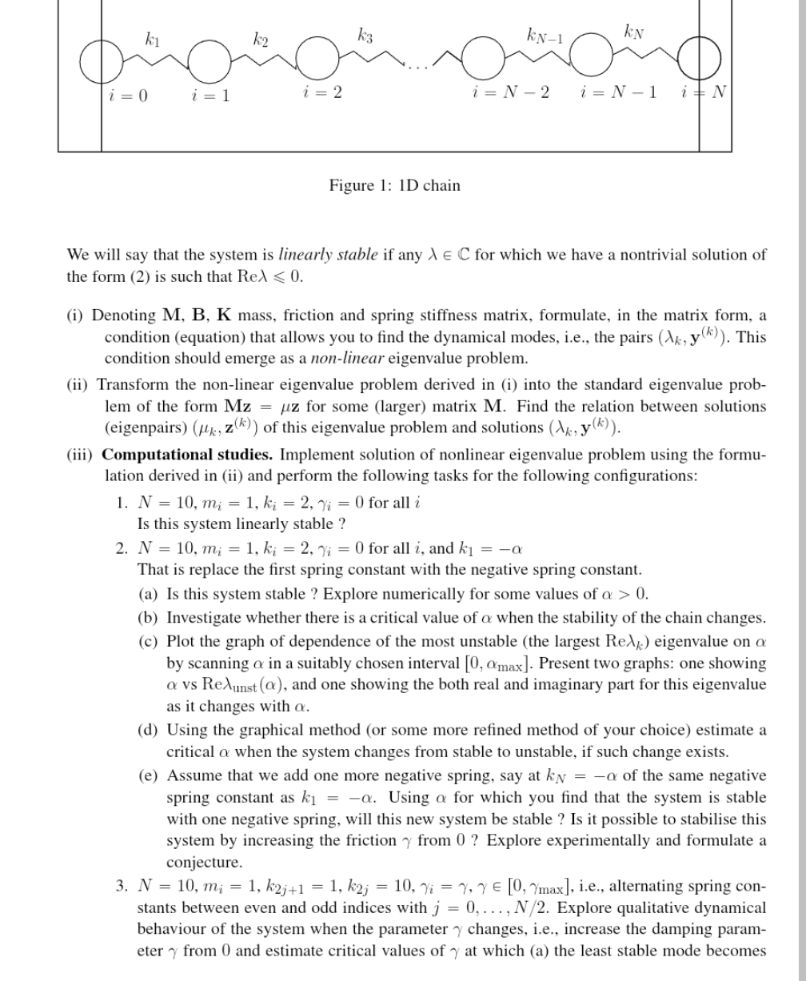 Solved Consider a system of N+1 particles connected with N | Chegg.com