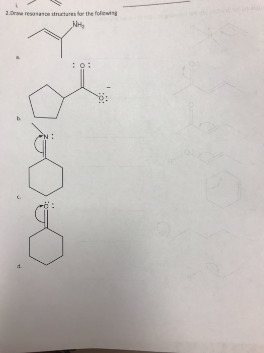 Solved 2.Draw resonance structures for the following NH2 a. | Chegg.com
