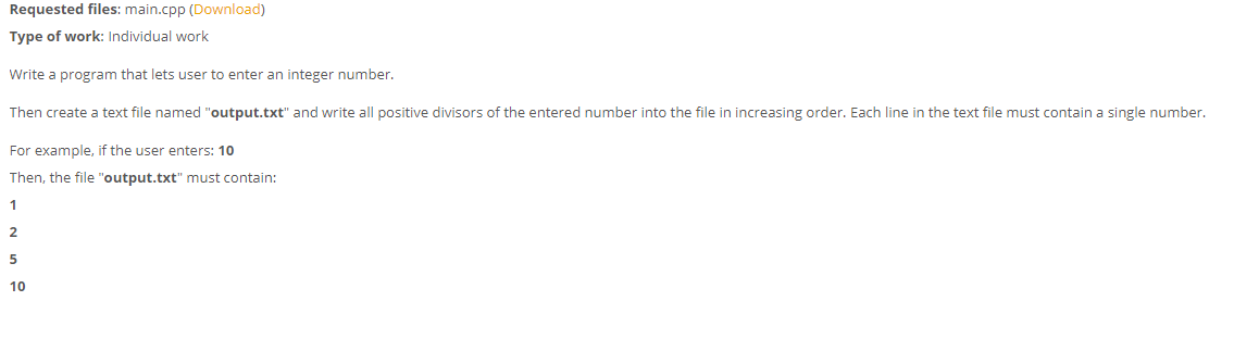 Solved Requested files: main.cpp (Download) Type of work: | Chegg.com