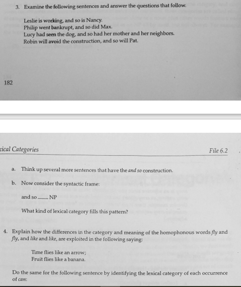 3. Examine the following sentences and answer the | Chegg.com