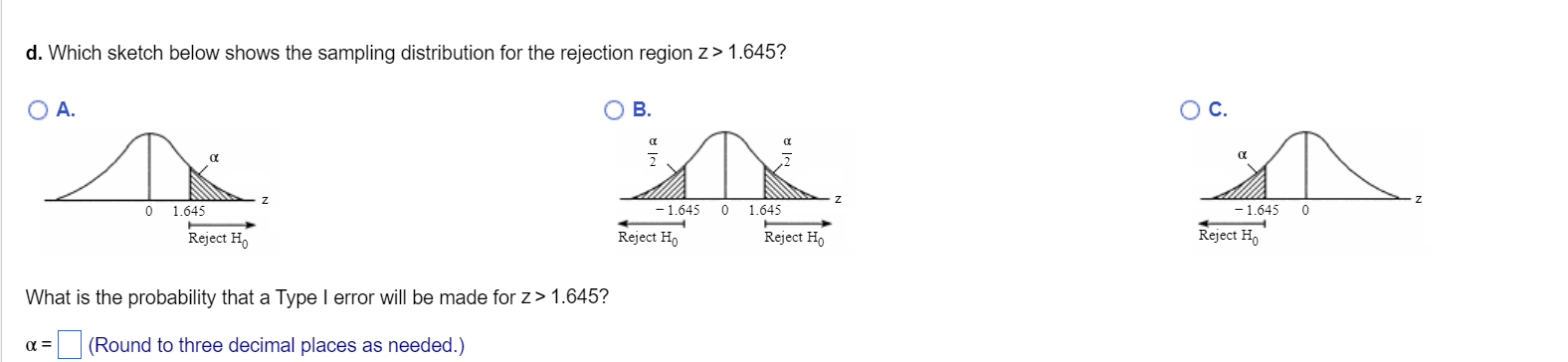 Solved For each of the following rejection regions, sketch | Chegg.com