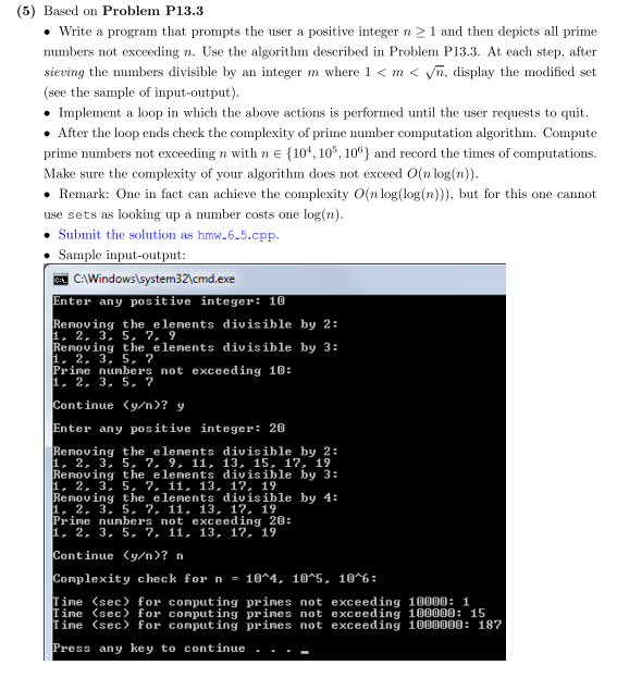 Solved Exercise P13.3. Implement the sieve of Eratosthenes: | Chegg.com