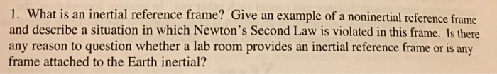 Solved 1 What Is An Inertial Reference Frame Give An Chegg