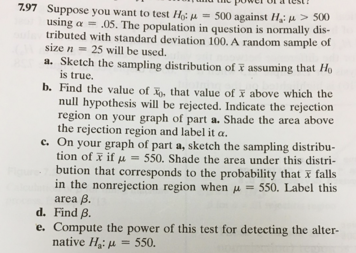 Solved 7 97 Suppose You Want To Test H0 μ 500 Against