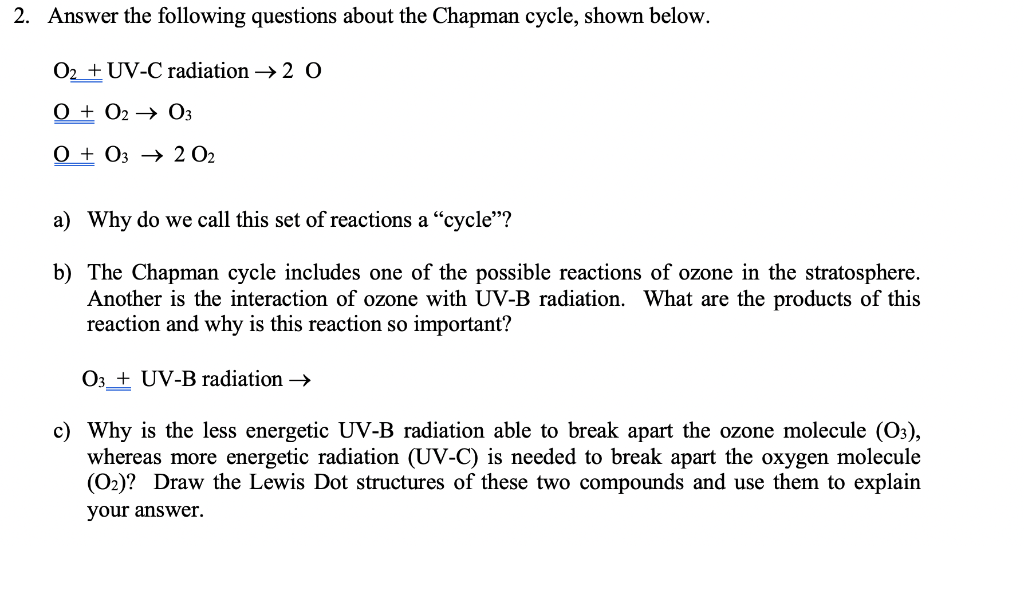 Solved 2. Answer the following questions about the Chapman | Chegg.com