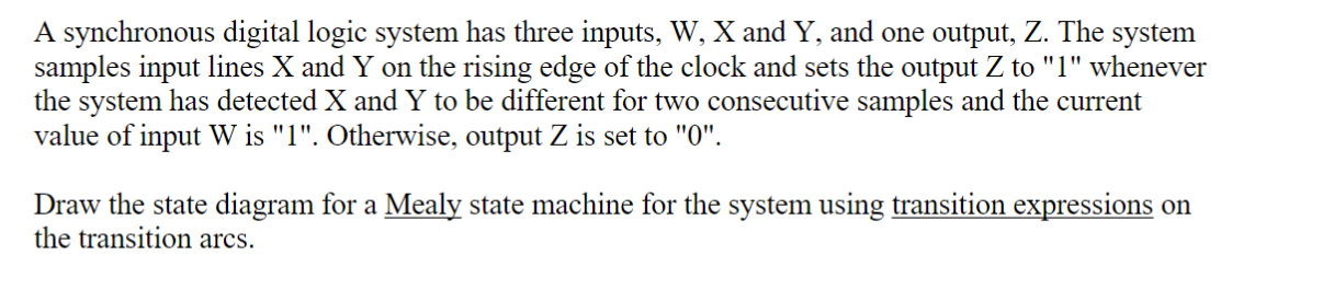 Solved A Synchronous Digital Logic System Has Three Inputs 