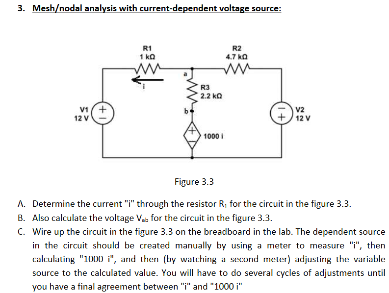 Solved 3. Mesh/nodal analysis with current-dependent voltage | Chegg.com