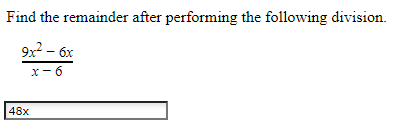 Solved Find the remainder after performing the following | Chegg.com