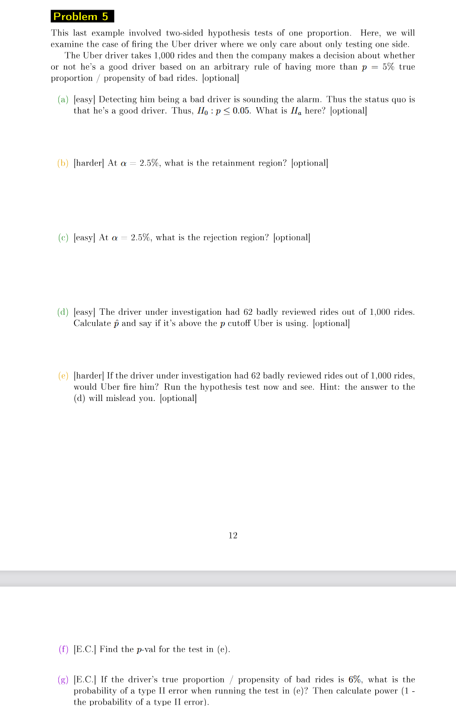 Solved Problem 5 This last example involved two-sided | Chegg.com