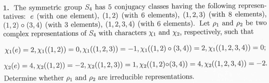 Solved 1. The symmetric group S4 has 5 conjugacy classes | Chegg.com