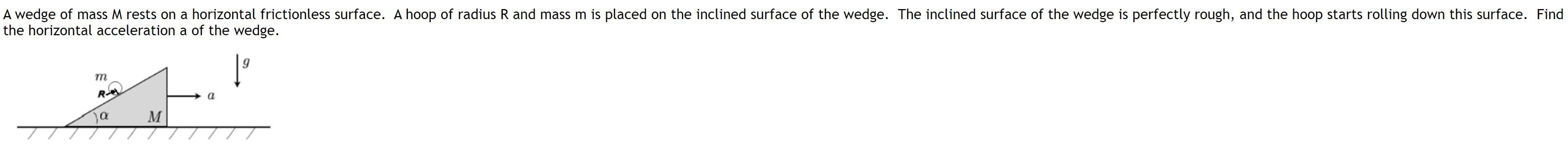 Solved the horizontal acceleration a of the wedge. | Chegg.com