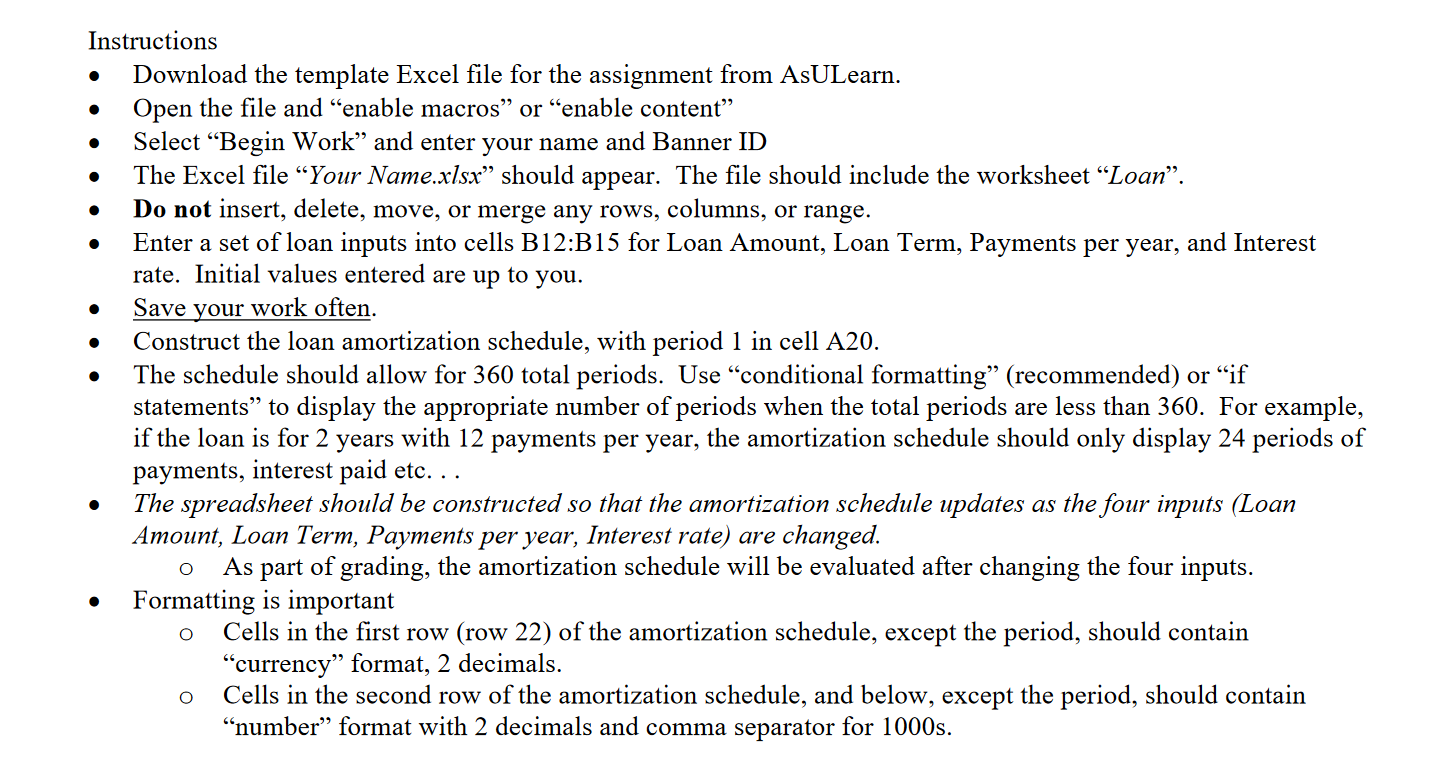 Solved Instructions - Download the template Excel file for | Chegg.com