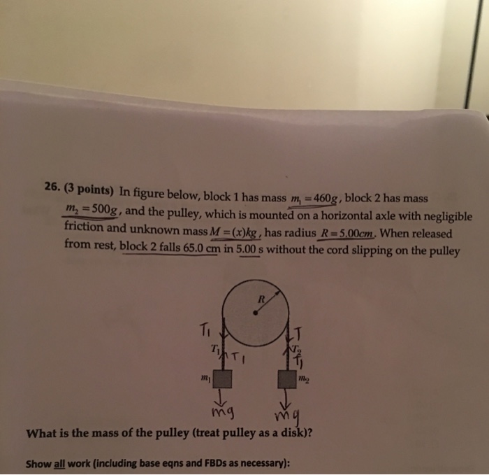Solved In figure below, block 1 has mass m_1 = 460 g, block | Chegg.com