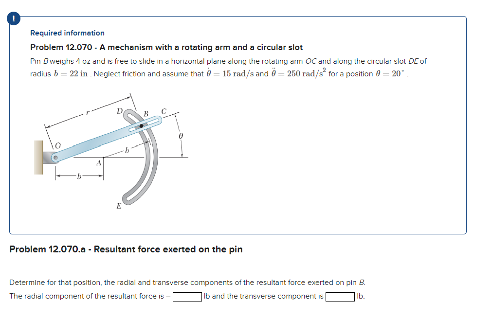 Solved Required informationProblem 12.070 - ﻿A mechanism | Chegg.com