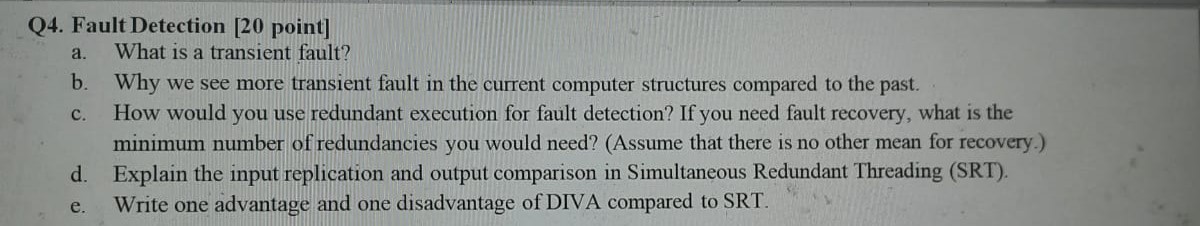 Solved Q4. Fault Detection [20 point] a. What is a transient | Chegg.com