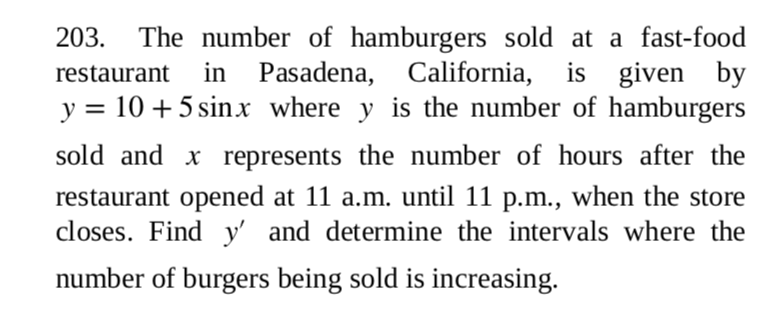 Solved 203. The number of hamburgers sold at a fast-food | Chegg.com