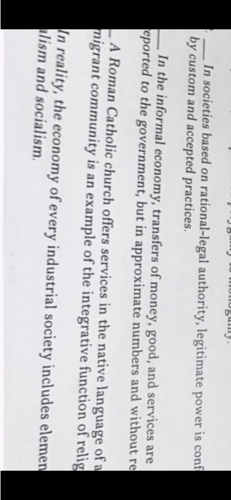 Solved In societies based on rational-legal authority, | Chegg.com