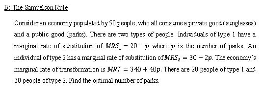 Solved B: The Samuelson Rule Consideran economy populated by | Chegg.com