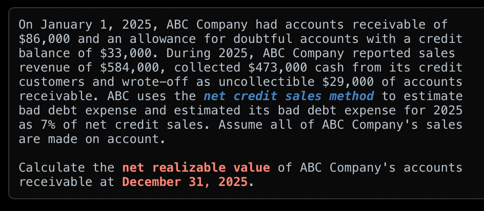 Solved On January 1,2025,ABC Company had accounts receivable | Chegg.com