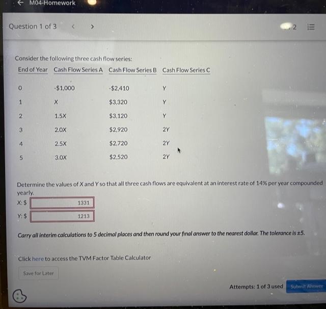 Solved Consider the following three cash flow series: | Chegg.com