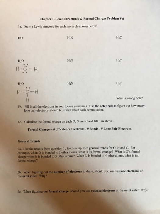Solved Chapter 1. Lewis Structures& Formal Charges Problem | Chegg.com