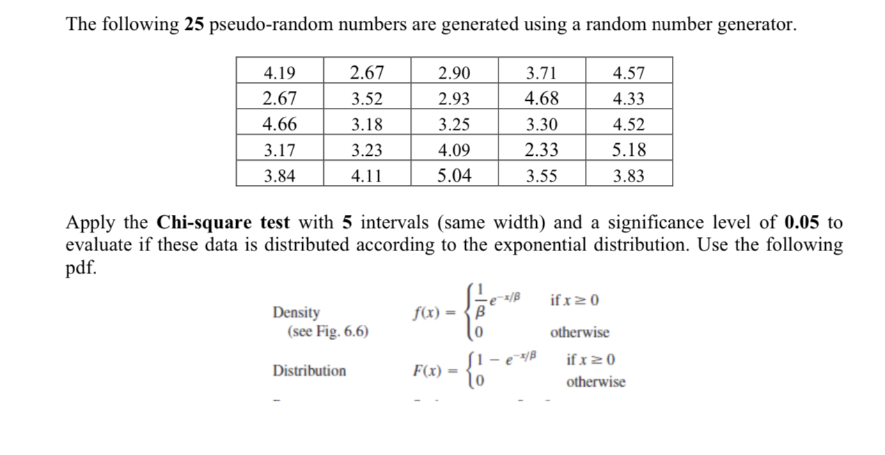 Solved The following 25 pseudo-random numbers are generated | Chegg.com Solved The following 25 pseudo-random numbers are generated | Chegg.com