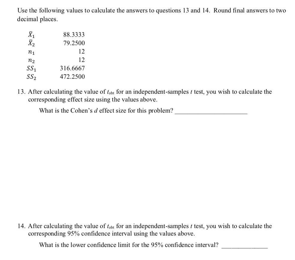 Solved Use the following values to calculate the answers to | Chegg.com
