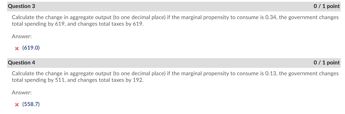 Solved Question 3 0 / 1 point Calculate the change in | Chegg.com