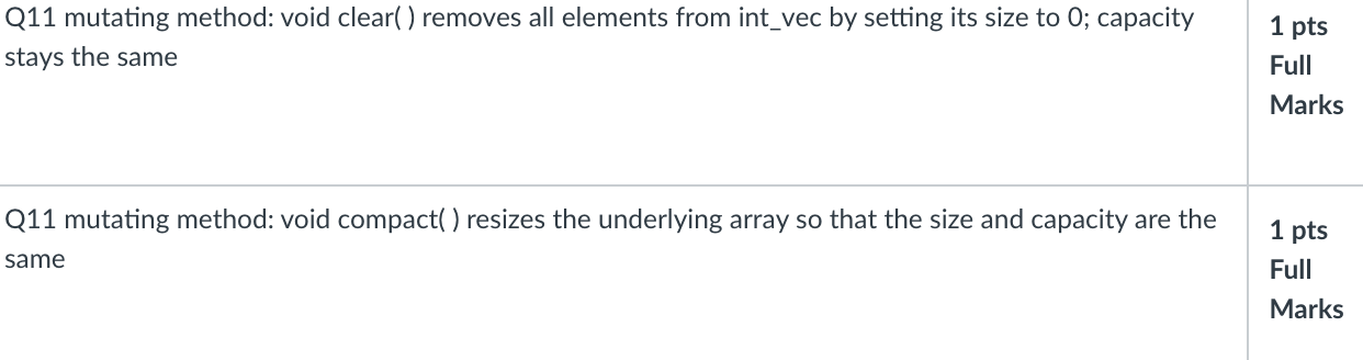 11. (2 marks) Implement these mutating methods: o | Chegg.com