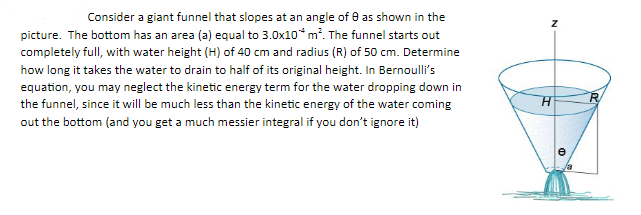Solved Consider a giant funnel that slopes at an angle of θ | Chegg.com