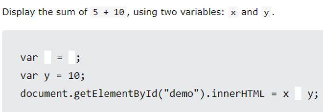 Solved Display The Sum Of 5 10 Using Two Variables X And 7456