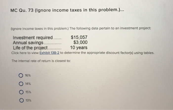 Solved The following data pertain to an investment project: | Chegg.com Solved The following data pertain to an investment project: | Chegg.com