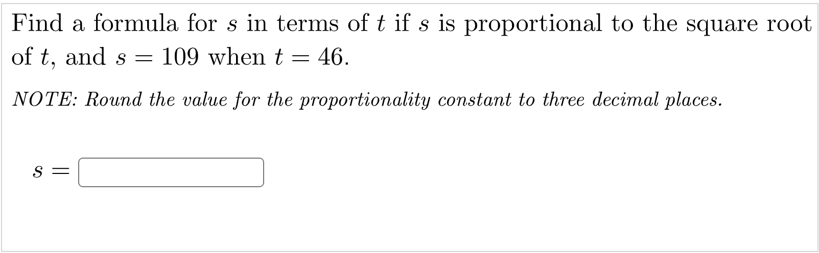 Solved Find a formula for s in terms of t if s is | Chegg.com