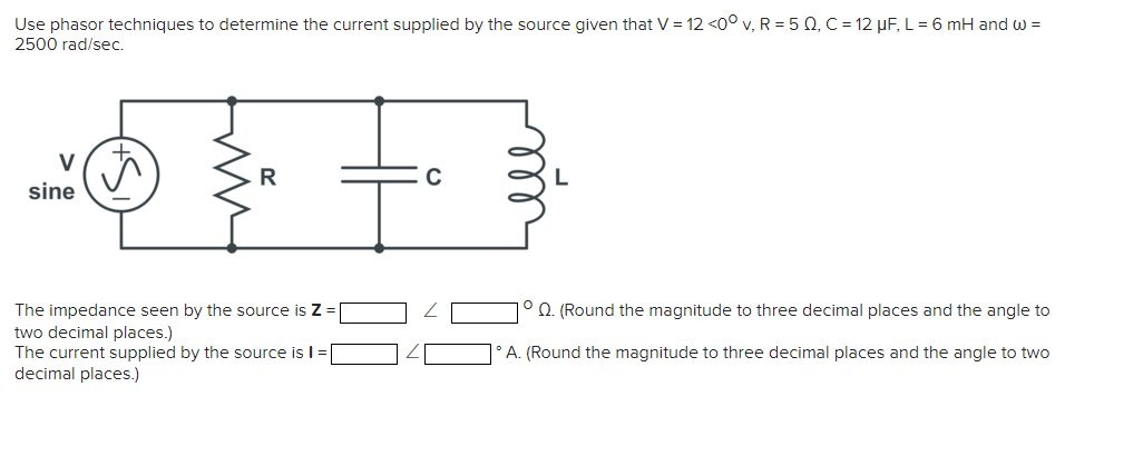 Solved Use phasor techniques to determine the current | Chegg.com