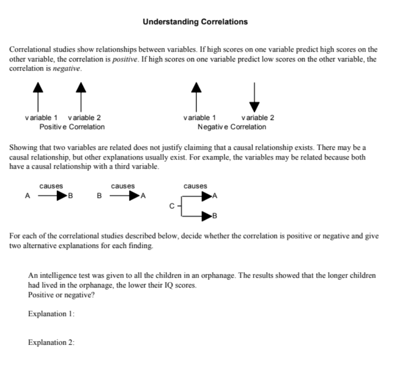 Solved Understanding Correlations Correlational studies show | Chegg.com