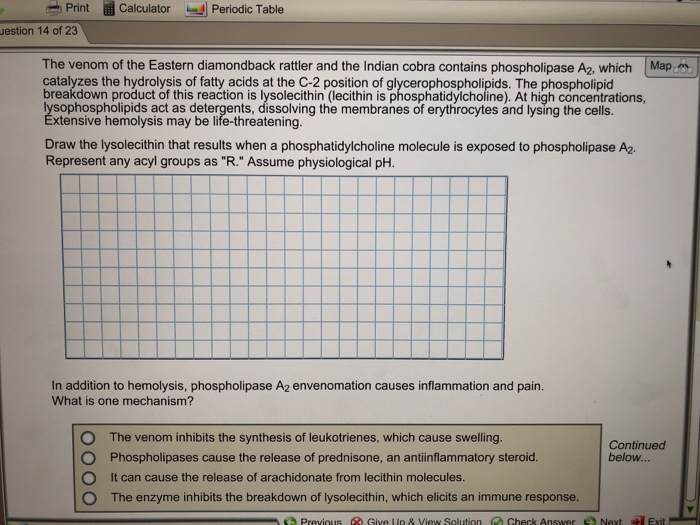 Solved -Print a Calculator Periodic Table The venom of the | Chegg.com