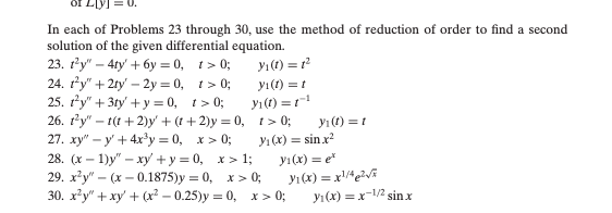 Solved In each of Problems 23 through 30, use the method of | Chegg.com