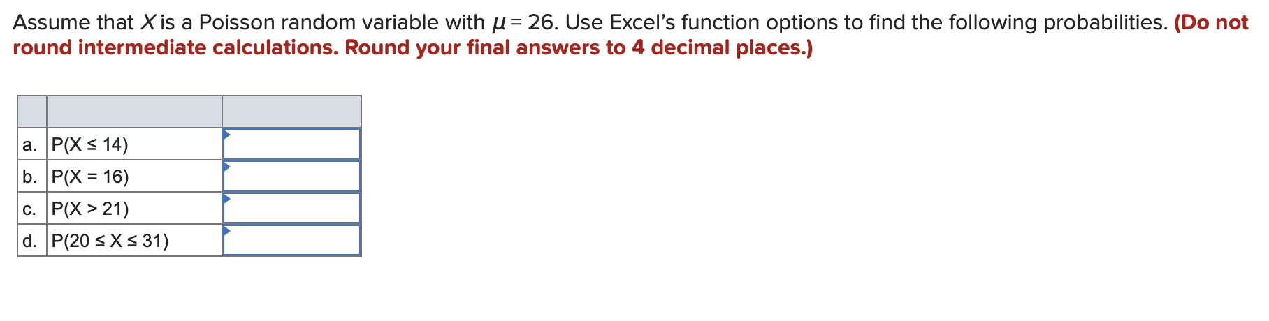 Solved Assume that X is a Poisson random variable with u = | Chegg.com