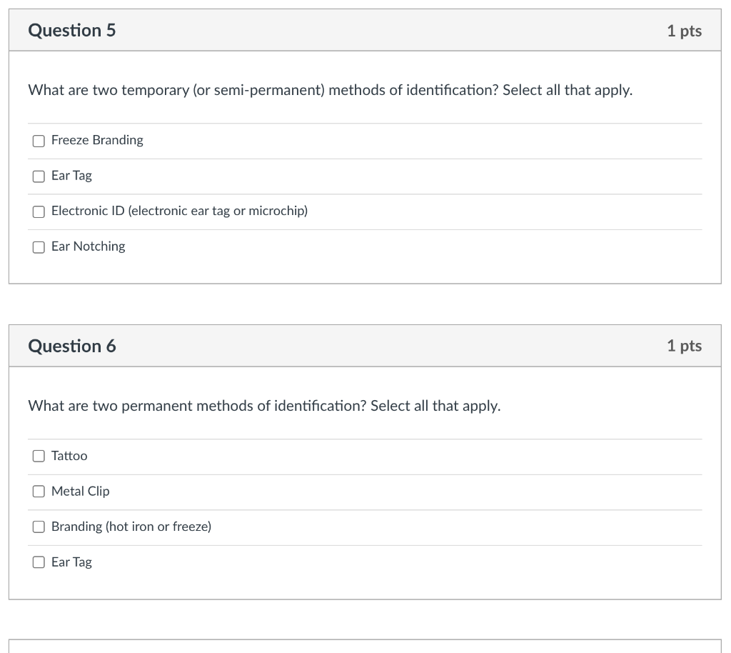 Solved Question 1 1 pts Improper handling of cattle can | Chegg.com