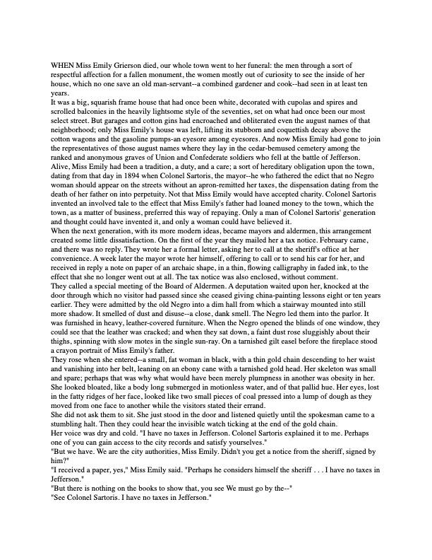 Describe Homer Baron… ________Homer Barron | Chegg.com